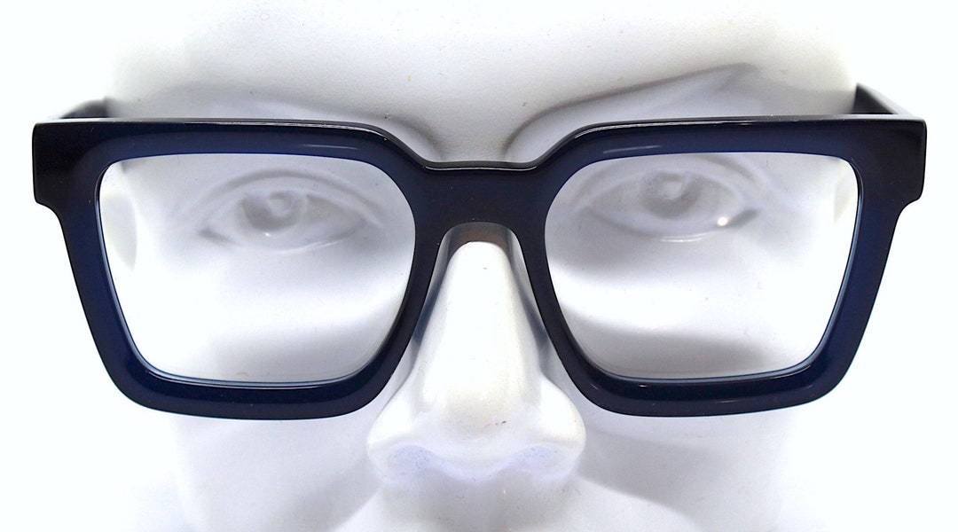 Classic Square Eyewear Optical Frame Dark Blue Acetate Frame Retro ...