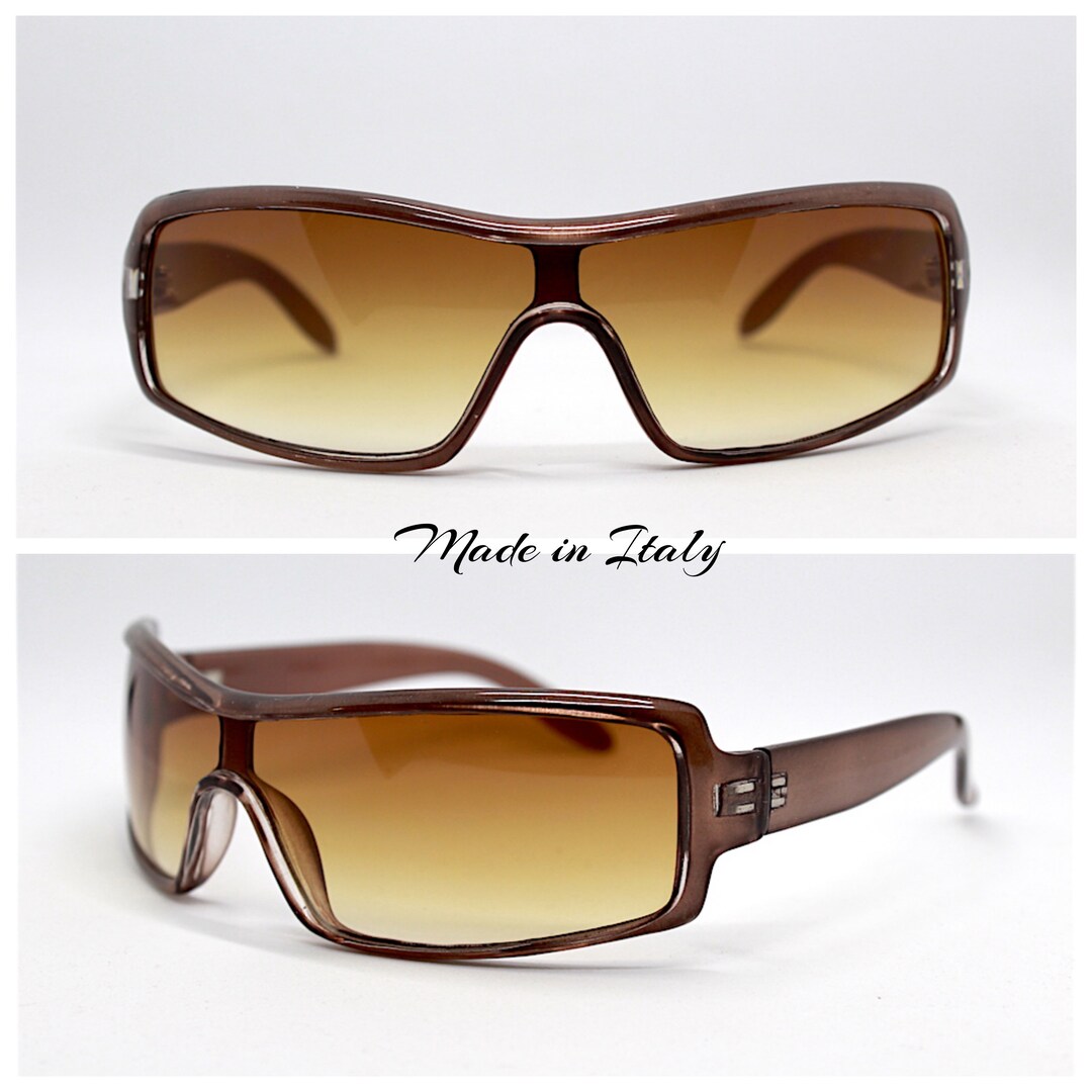 BORCA ITALY Wrap Mask Rectangular Y2k Sunglasses Woman Man - Etsy