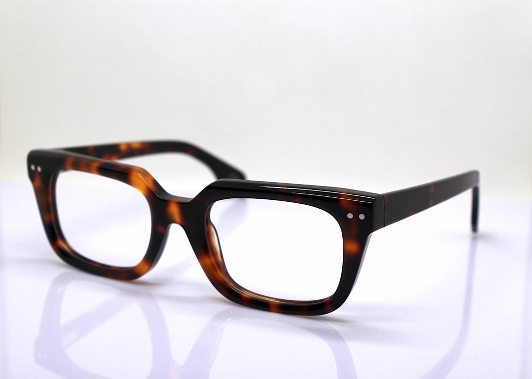 Classic Rectangular Eyewear Optical Frame Tortoise Brown Acetate Frame ...