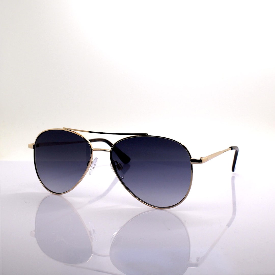 AVIATOR MENS SUNGLASSES, Gold Metal Teardrop Frame With Gradient Dark ...