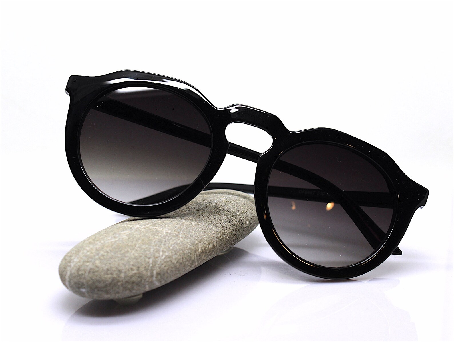 Round Oval Classic Sunglasses Man Woman Black Frame Shaded - Etsy