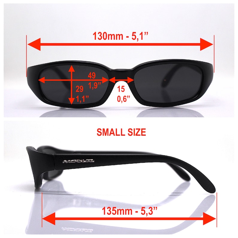 Made in Italy Small Size Rectangular Sunglasses Men Matt Black - Etsy
