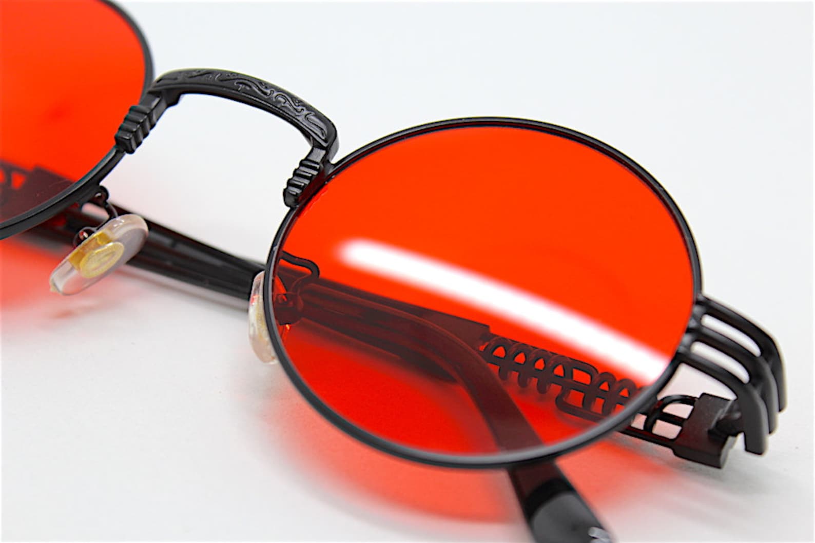 ROUND SUNGLASSES STEAMPUNK for Man and Woman Metal Black Frame With ...