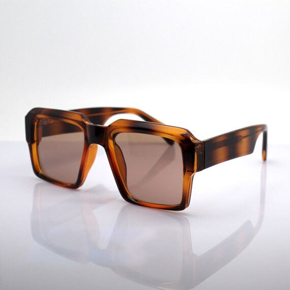 SQUARE SUNGLASSES MAN woman classic thick frame strip… - Gem