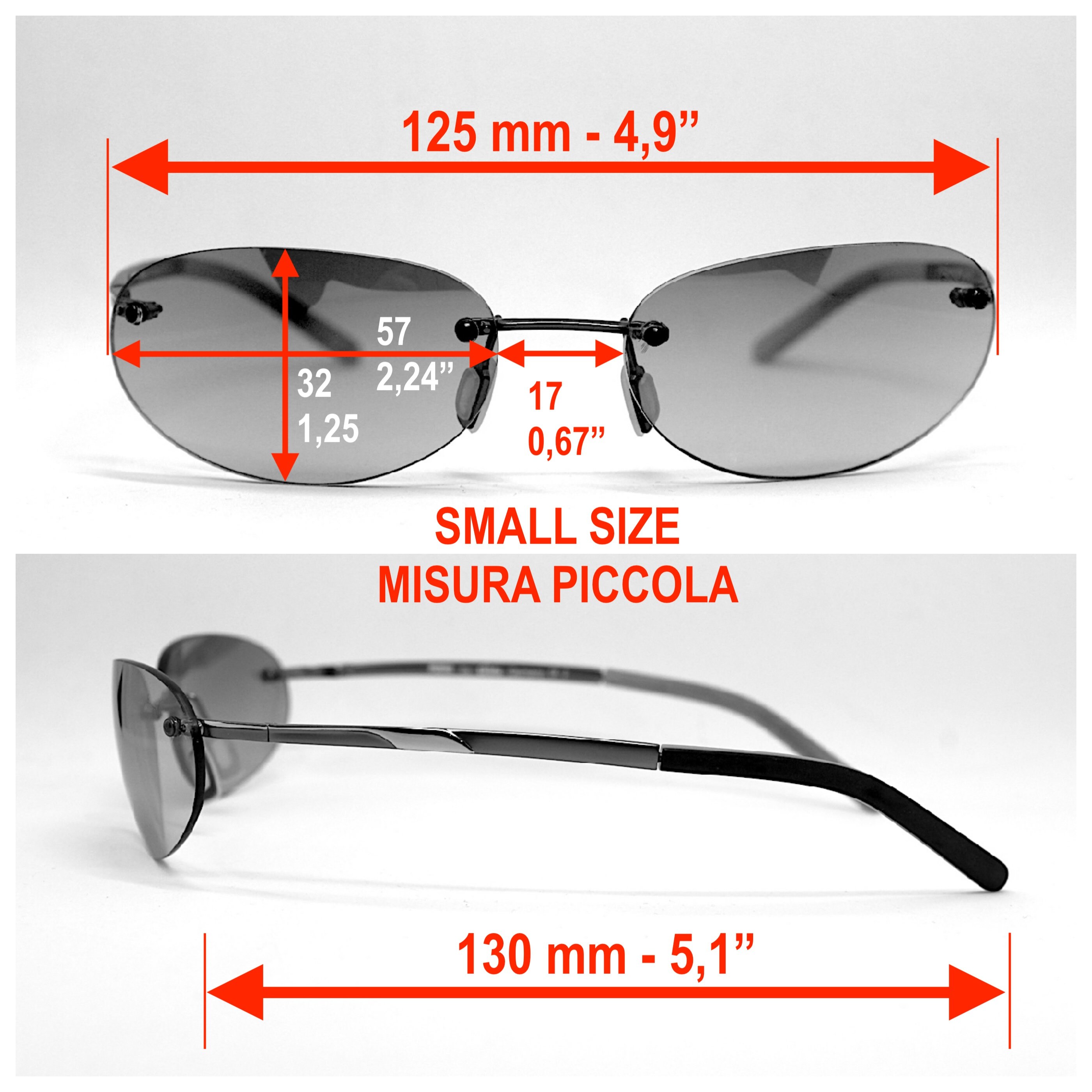 PUMA SUNGLASSES MAN Rimless wrap oval light bronze clear lens amber ...