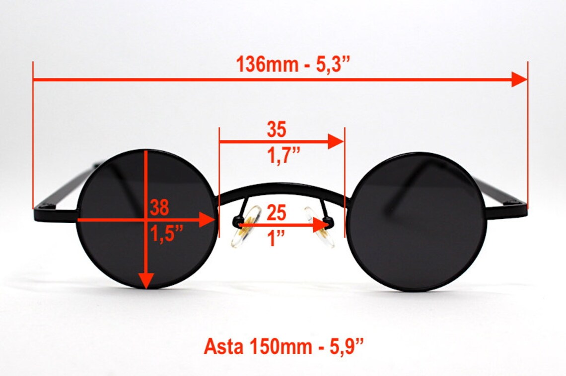 Small Round Sunglasses Man Woman Gold Frame Red Lens Steampunk | Etsy