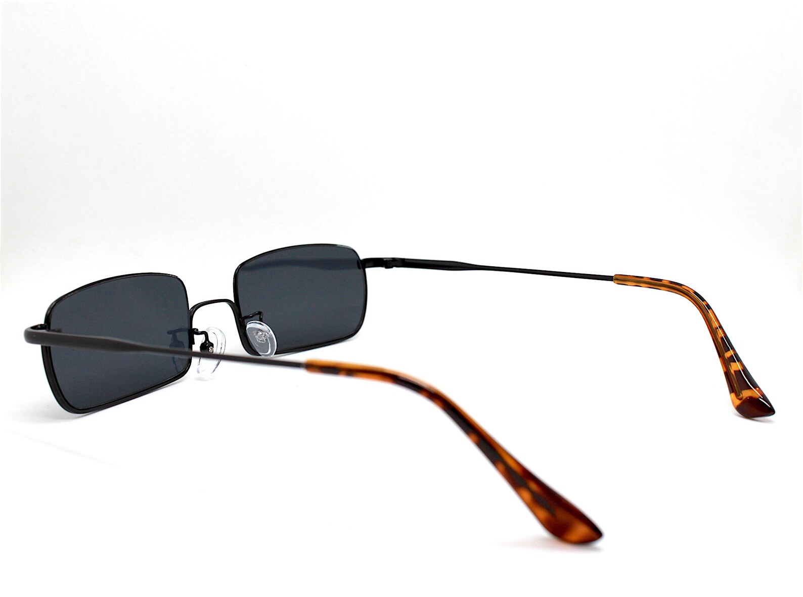 Rectangular Low Sunglasses Man Woman Black Frame Black Lens - Etsy