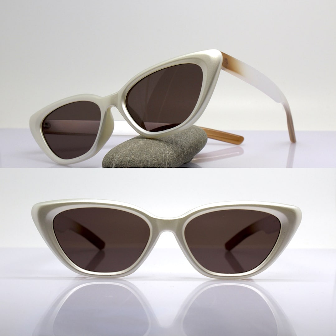 SUNGLASSES WOMAN Cat's Eyes Triangle Classic Shape Opaque - Etsy