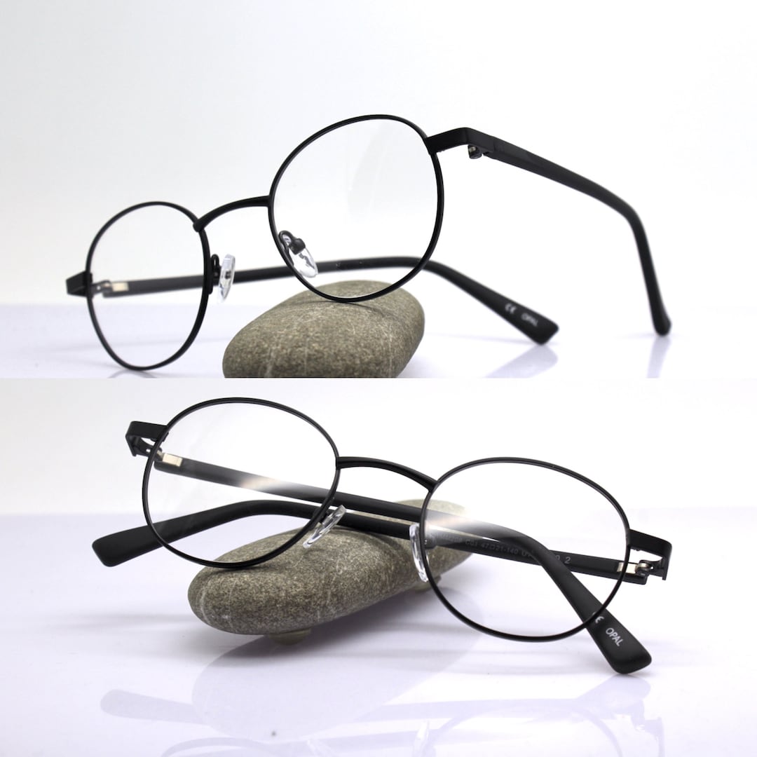 Eyeglasses Men's Women's Small Round Minimalist Glasses, Metal Matt ...