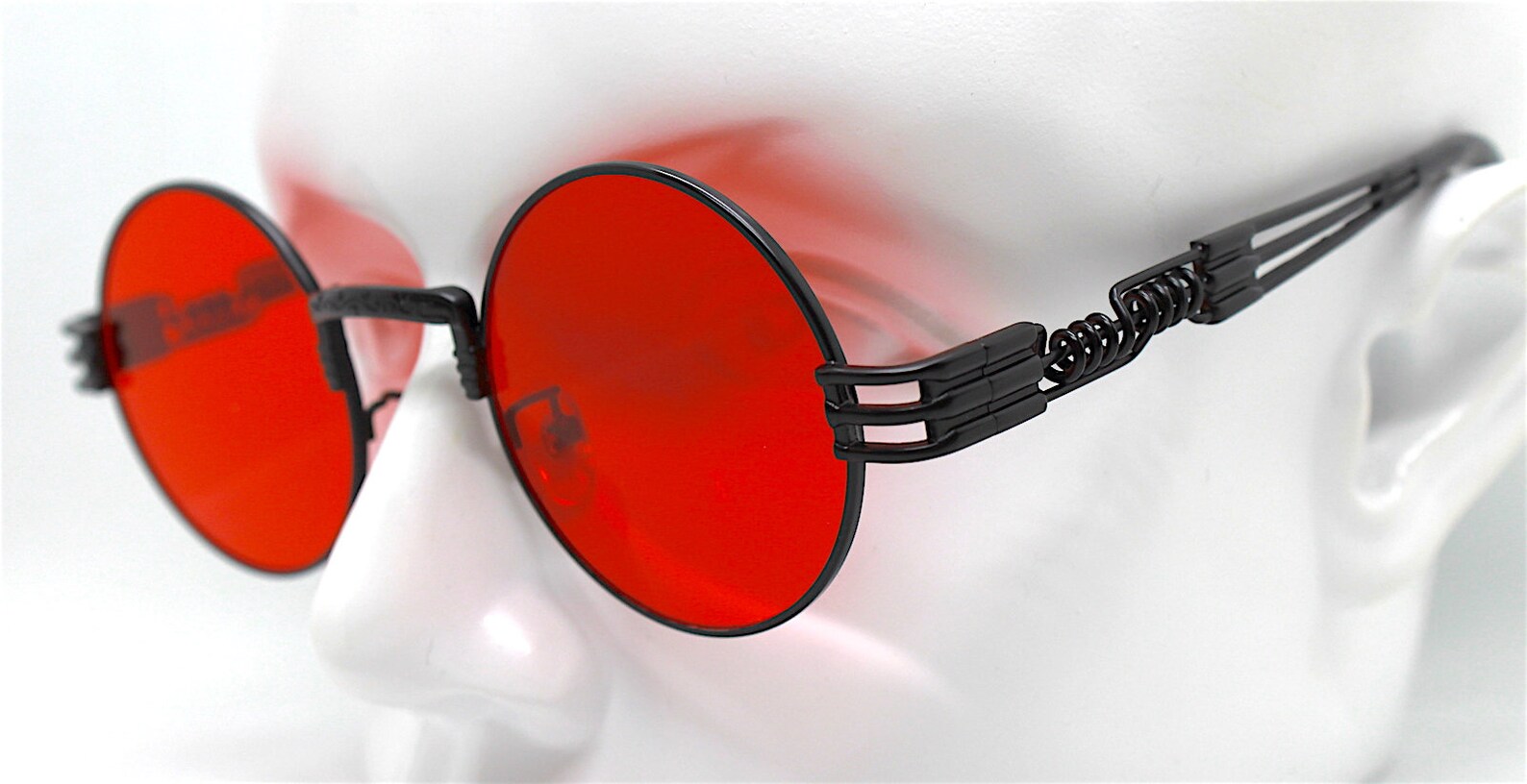 ROUND SUNGLASSES STEAMPUNK for Man and Woman Metal Black Frame With ...