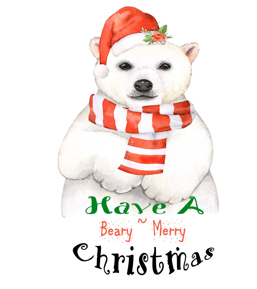 Have A Beary~merry Christmas Printable 8.5 X 11 Inches - Etsy