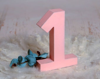Wooden One Number Brown, Newborn Photography Prop Ready to Ship - Etsy