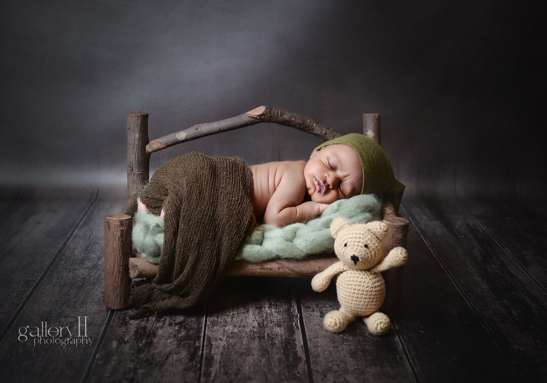 Rustic Bench, Newborn Photography Prop, Wood Log Bed Ready to Ship - Etsy
