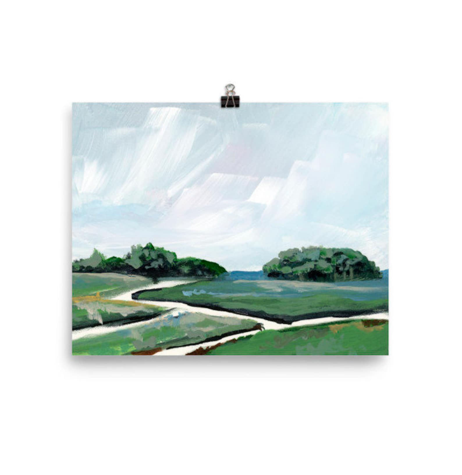 Salt Marsh Print Coastal Wall Art Marsh Painting Green - Etsy