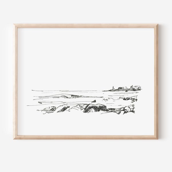 Beach Line Art - Etsy