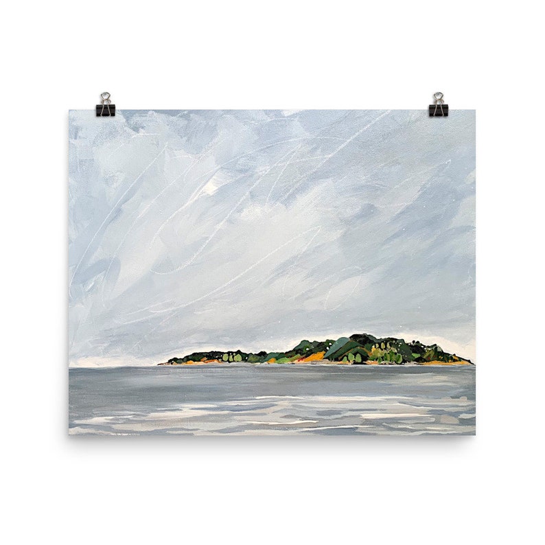 Coastal landscape art print Abstract Landscape Print Coastal | Etsy