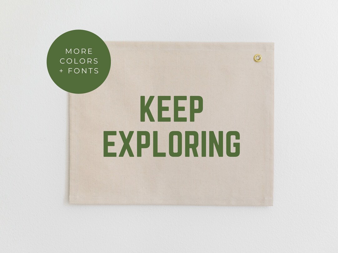 Keep Exploring Canvas Banner, Woodland Nursery Decor, Cabin Wall Art ...