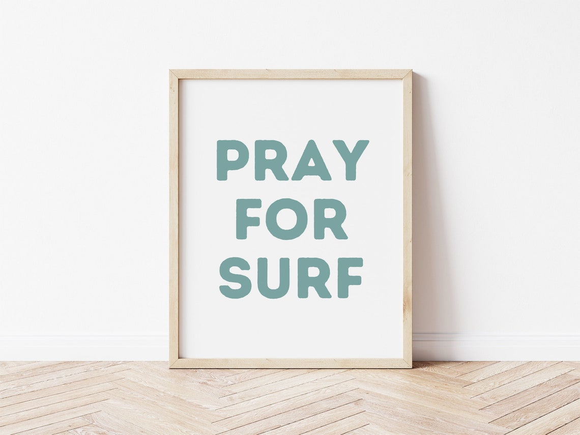 Pray for Surf Nursery Wall Art Surf Art for Kids Bedroom - Etsy