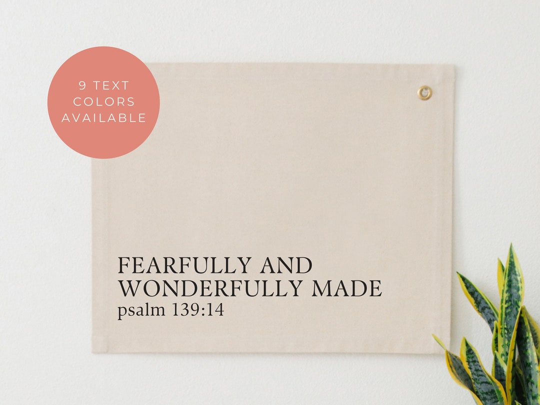Fearfully and Wonderfully Made Banner, Psalm 139:14 Sign, Bible Verse ...