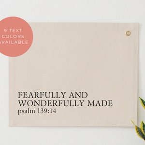 Fearfully and Wonderfully Made Banner, Psalm 139:14 Sign, Bible Verse ...