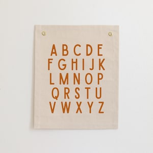 Alphabet Nursery Canvas Banner, Boho Nursery Banner, Kids Homeschool ...