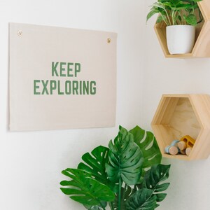 Keep Exploring Canvas Banner Woodland Nursery Decor Cabin - Etsy