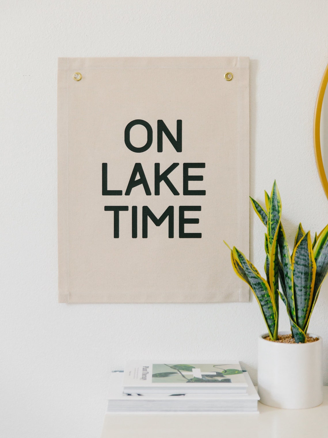 On Lake Time Canvas Wall Hanging, Wall Pennant Flag, Lake House Wall ...