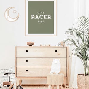 Little Racer Dude Gallery Set of 3 Prints , Car Nursery Wall Art, Race ...