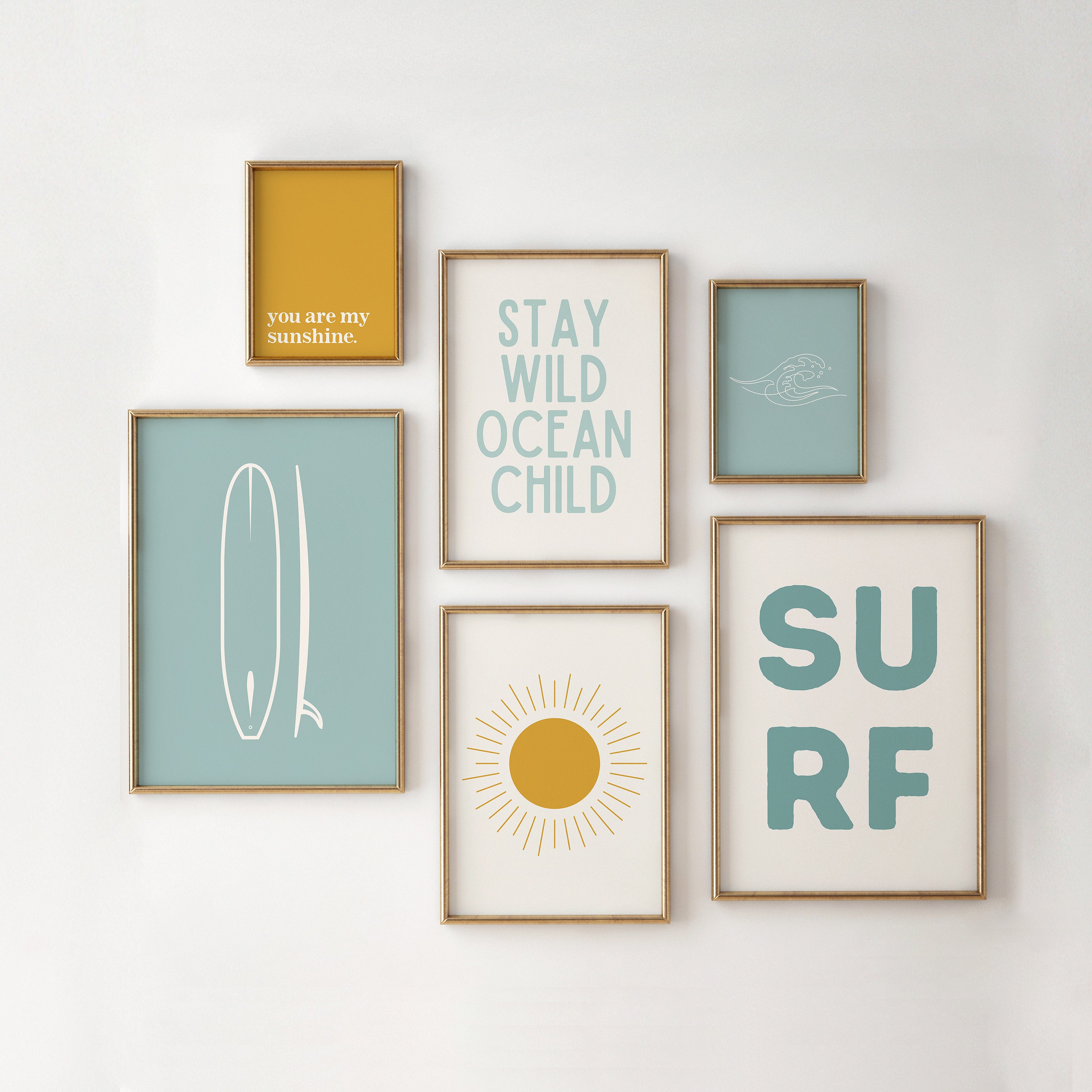 Boho Surf Gallery Wall Art Set of 6 Prints Surf Nursery - Etsy Australia