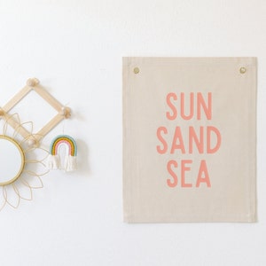 Sun Sand Sea Canvas Banner, Boho Surf Wall Decor, Surf Nursery Decor ...