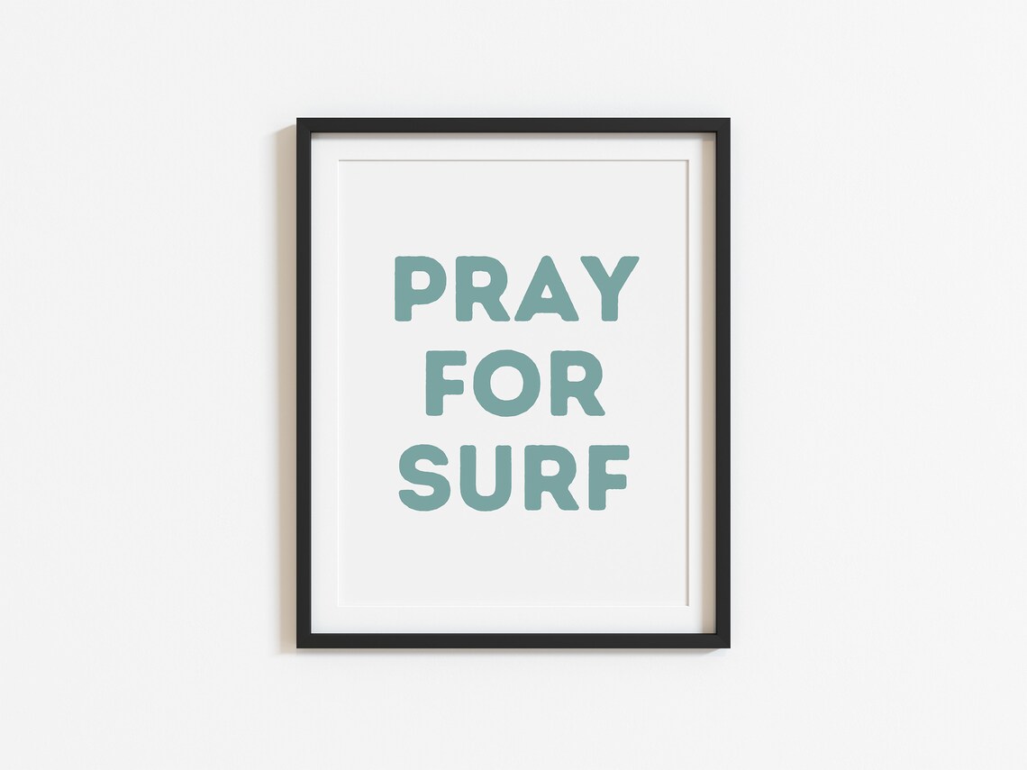 Pray for Surf Nursery Wall Art Surf Art for Kids Bedroom - Etsy