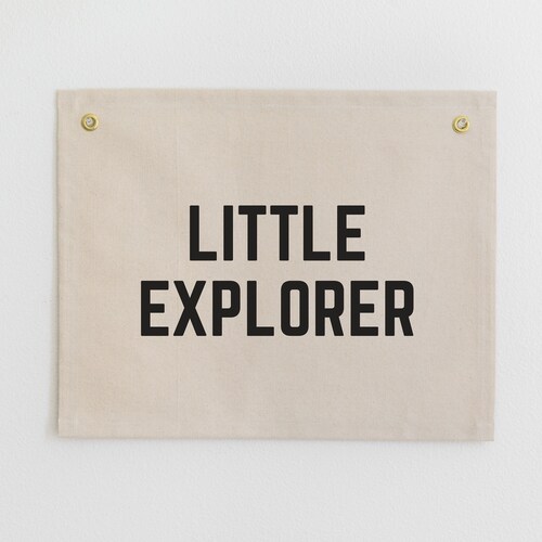 Little Explorer Canvas Banner Woodland Nursery Decor Cabin - Etsy