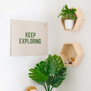 Keep Exploring Canvas Banner, Woodland Nursery Decor, Cabin Wall Art ...