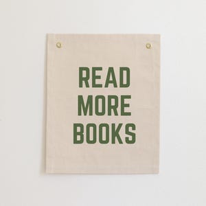 Read More Books Canvas Banner, Let's Read Sign, Reading Nook Decor ...