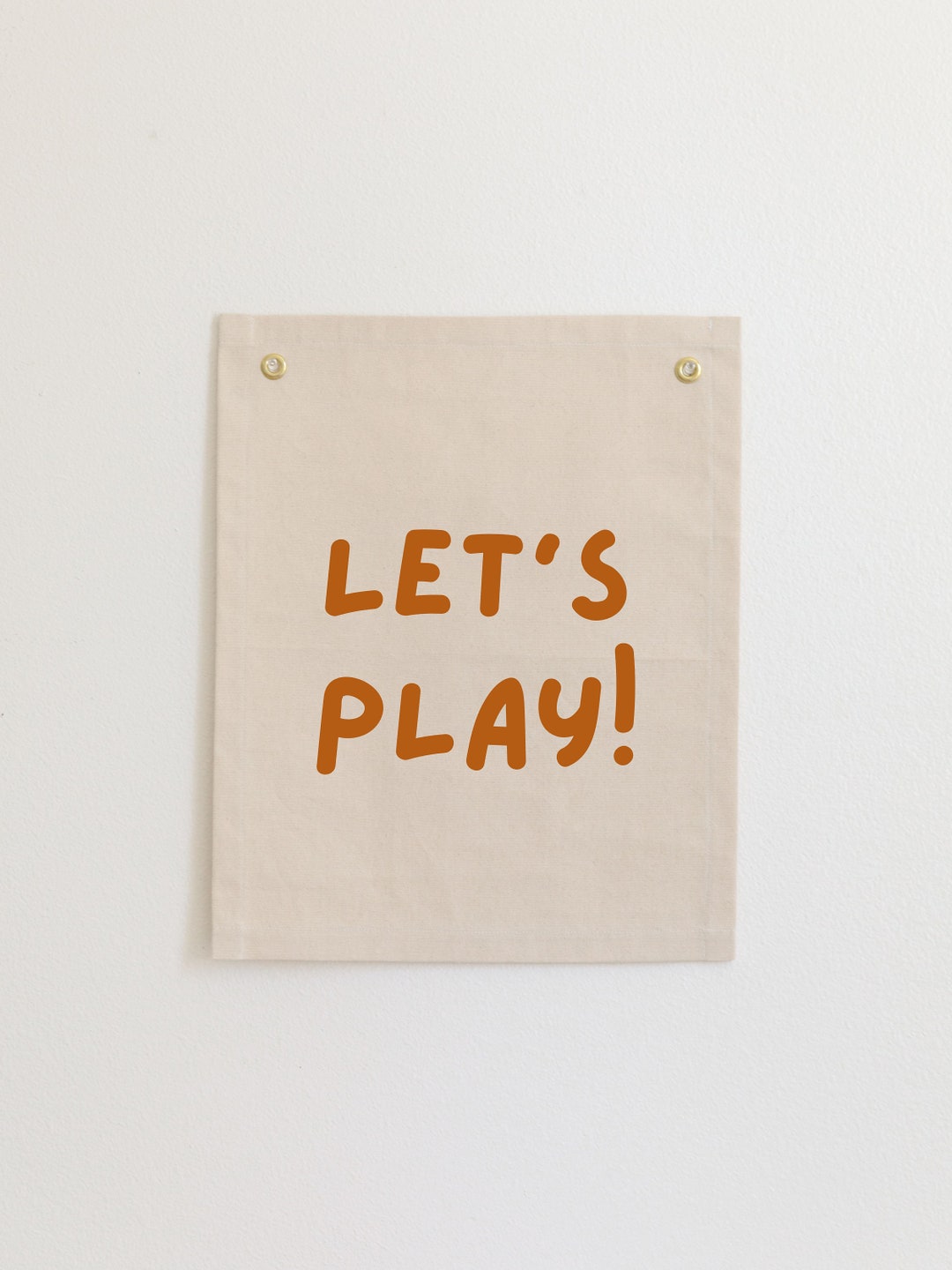 Let's Play Canvas Banner Neutral Kids Playroom Wall - Etsy