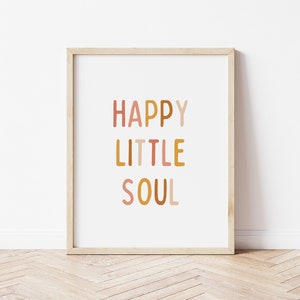 Happy Little Soul Printable Wall Art, Boho Nursery Prints, Boho Baby ...