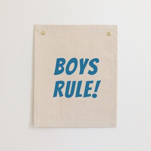 Boys Rule Canvas Banner Boys Rule Sign Boys Playroom Wall - Etsy