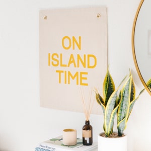 On Island Time Canvas Banner, Canvas Wall Hanging, Tropical Nursery ...