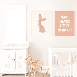 Make Waves Little Mermaid Print Set, Mermaid Nursery Wall Art, Mermaid ...
