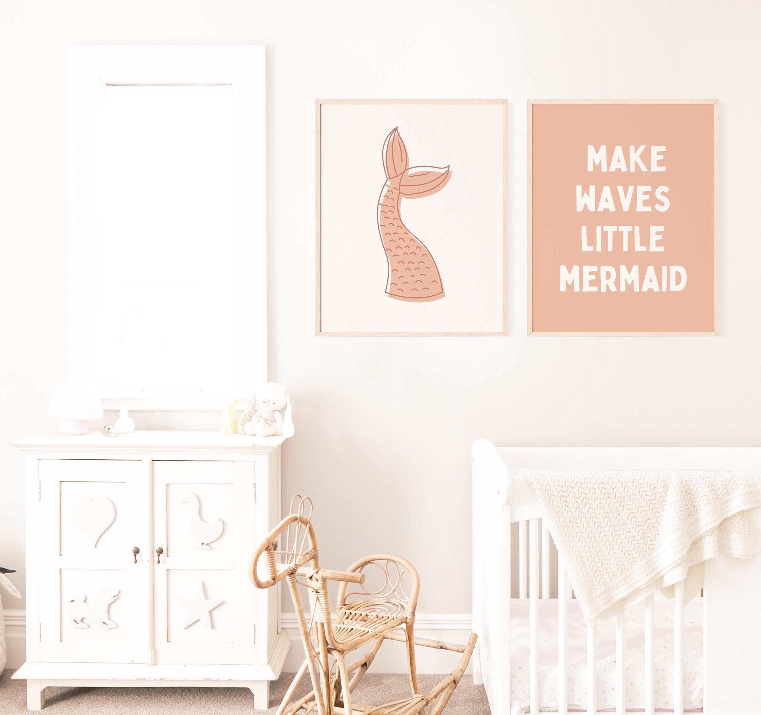Make Waves Little Mermaid Print Set, Mermaid Nursery Wall Art, Mermaid ...