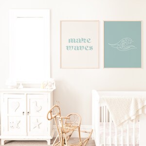 Make Waves Printable Wall Art, Beach Nursery Decor, Coastal Baby Room ...