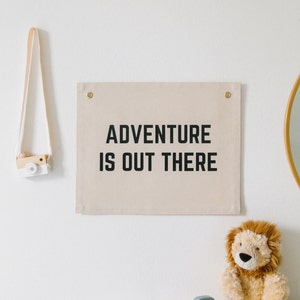 Adventure is Out There Canvas Banner, Boy Nursery Wall Flag, Adventure ...