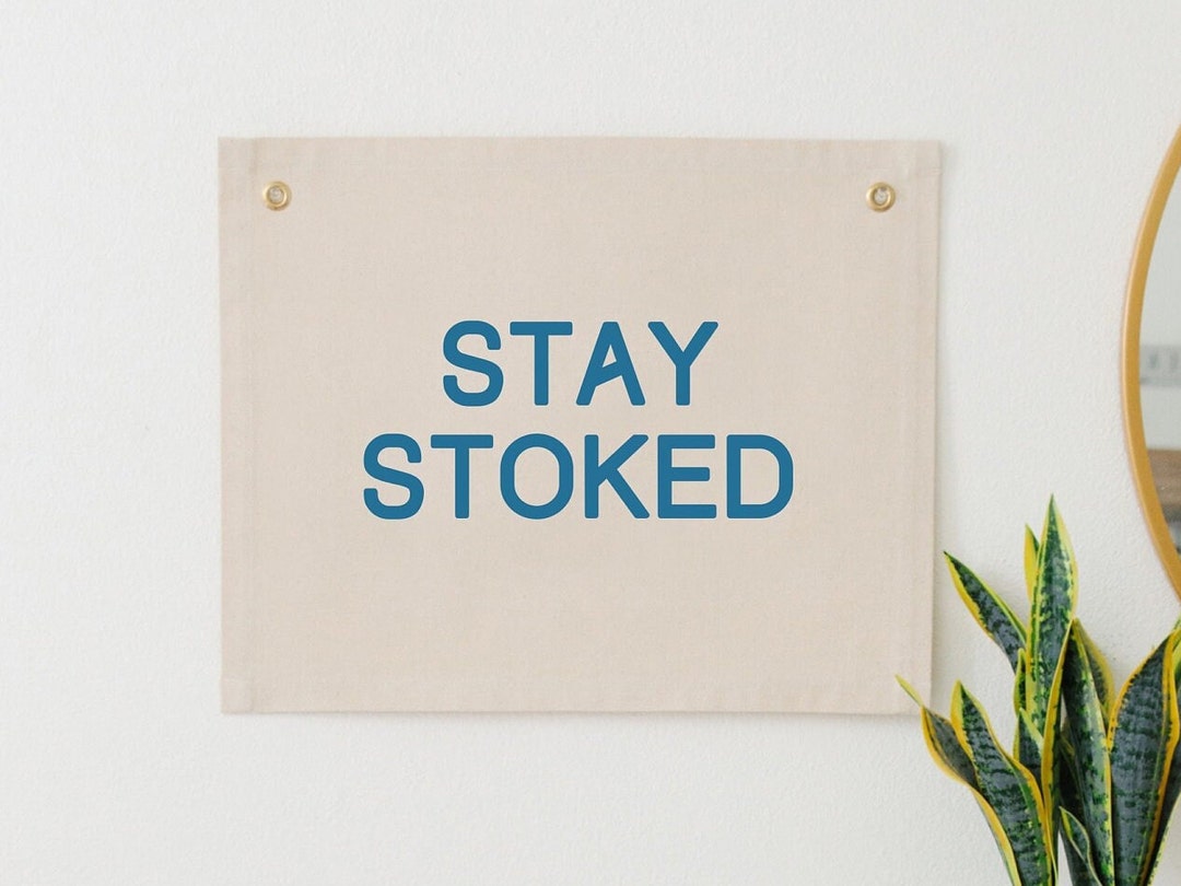 Stay Stoked Wall Decor, Surf Canvas Wall Flag, Surf Theme Nursery Decor ...