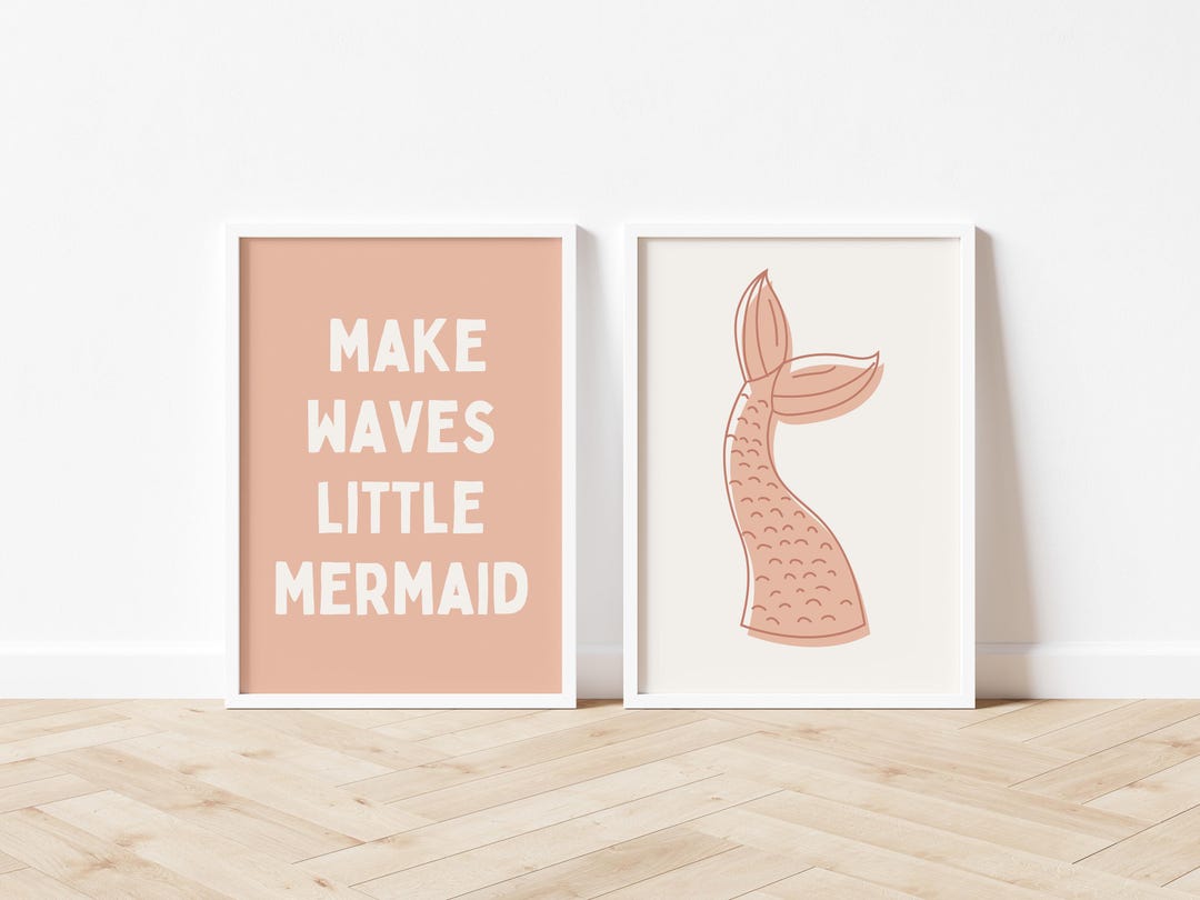 Make Waves Little Mermaid Print Set, Mermaid Nursery Wall Art, Mermaid ...
