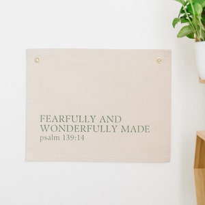 Fearfully and Wonderfully Made Banner, Psalm 139:14 Sign, Bible Verse ...