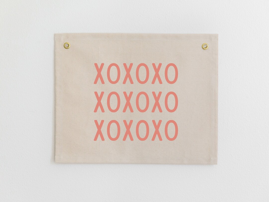 Valentine's Day Canvas Banner, XOXO Wall Decor, XOXO Valentine's Day ...
