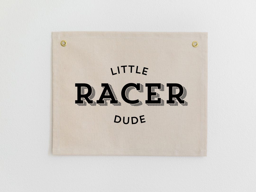 Race Car Nursery Decor, Little Racer Dude Flag, Race Car Birthday ...
