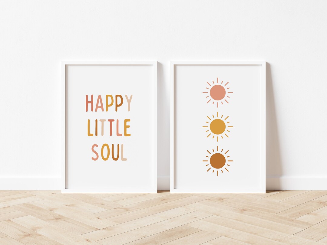 Happy Little Soul Printable Wall Art, Boho Nursery Prints, Boho Baby ...