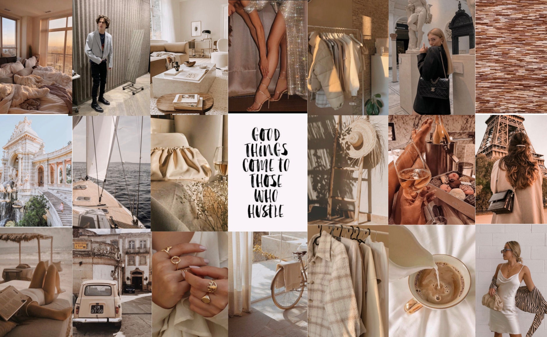 Vision Board Beige/tan 1 Wall Kit digital Download 60pcs Vintage Vibe ...