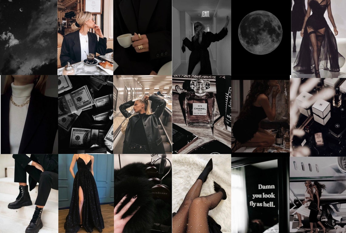 Vision Board Dark/black Classy 1 Wall Kit digital Download 60pcs ...